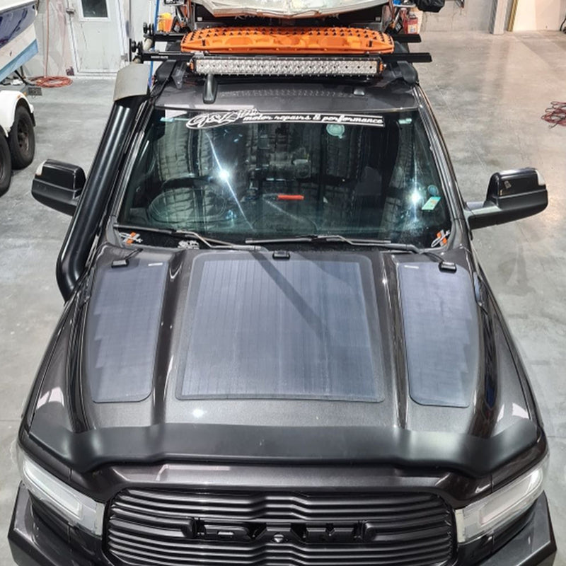 Dodge Ram HD 5th Gen Lensun 170W Hood Flexible Solar Panel – Mike's ...